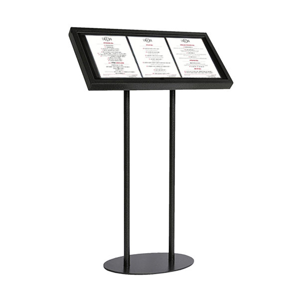 Restaurant menu holder/ stand 3xa4 portrait matte black | Promotional ...